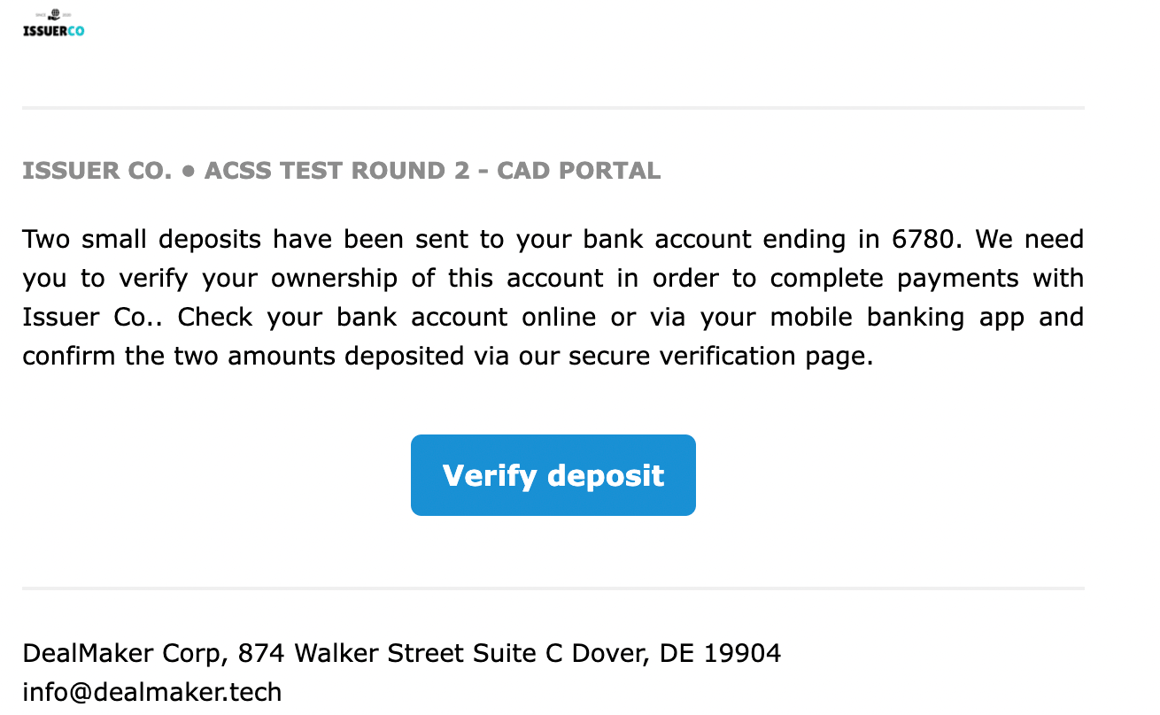 Manual Verification for Bank-to-Bank Transfers – DealMaker Support
